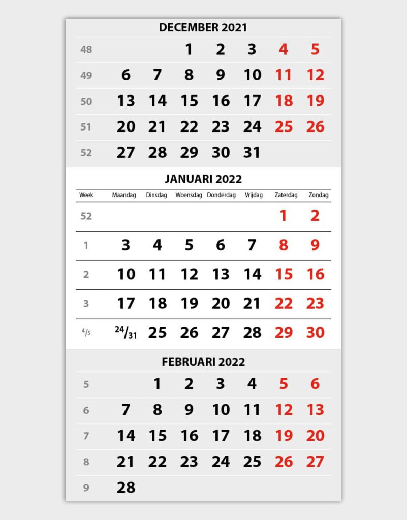 3-maandskalenders > k106 3 maandskalender - Soeltan Printing Rotterdam